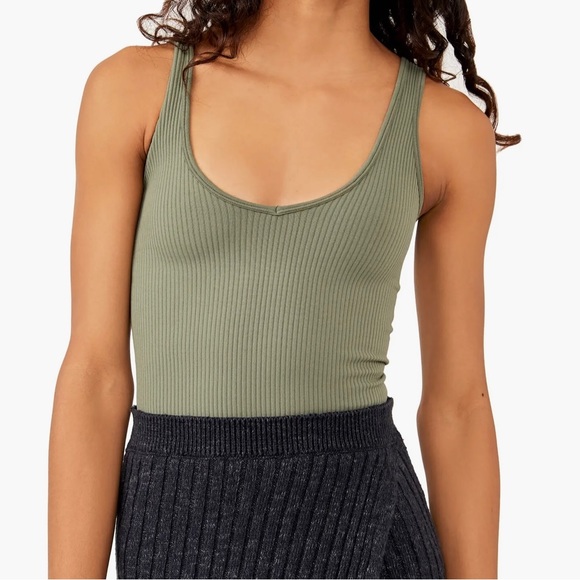 Free People | Tops | Free People Solid Rib Bodysuit | Poshmark